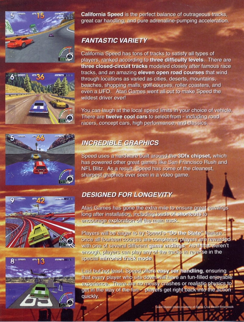 California Speed Arcade Game | Vintage Arcade Superstore