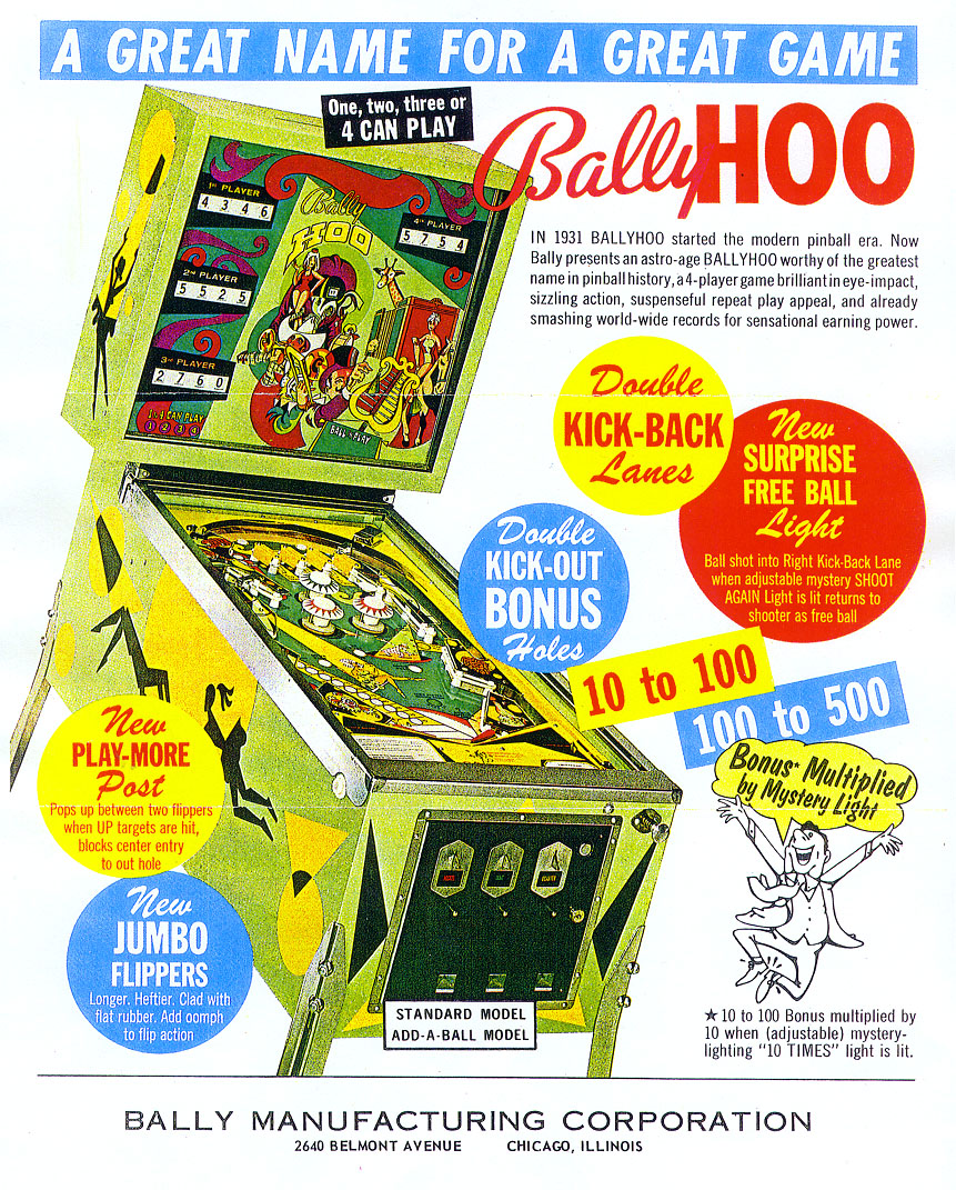 Bally Hoo Pinball Machine - Vintage Arcade Superstore