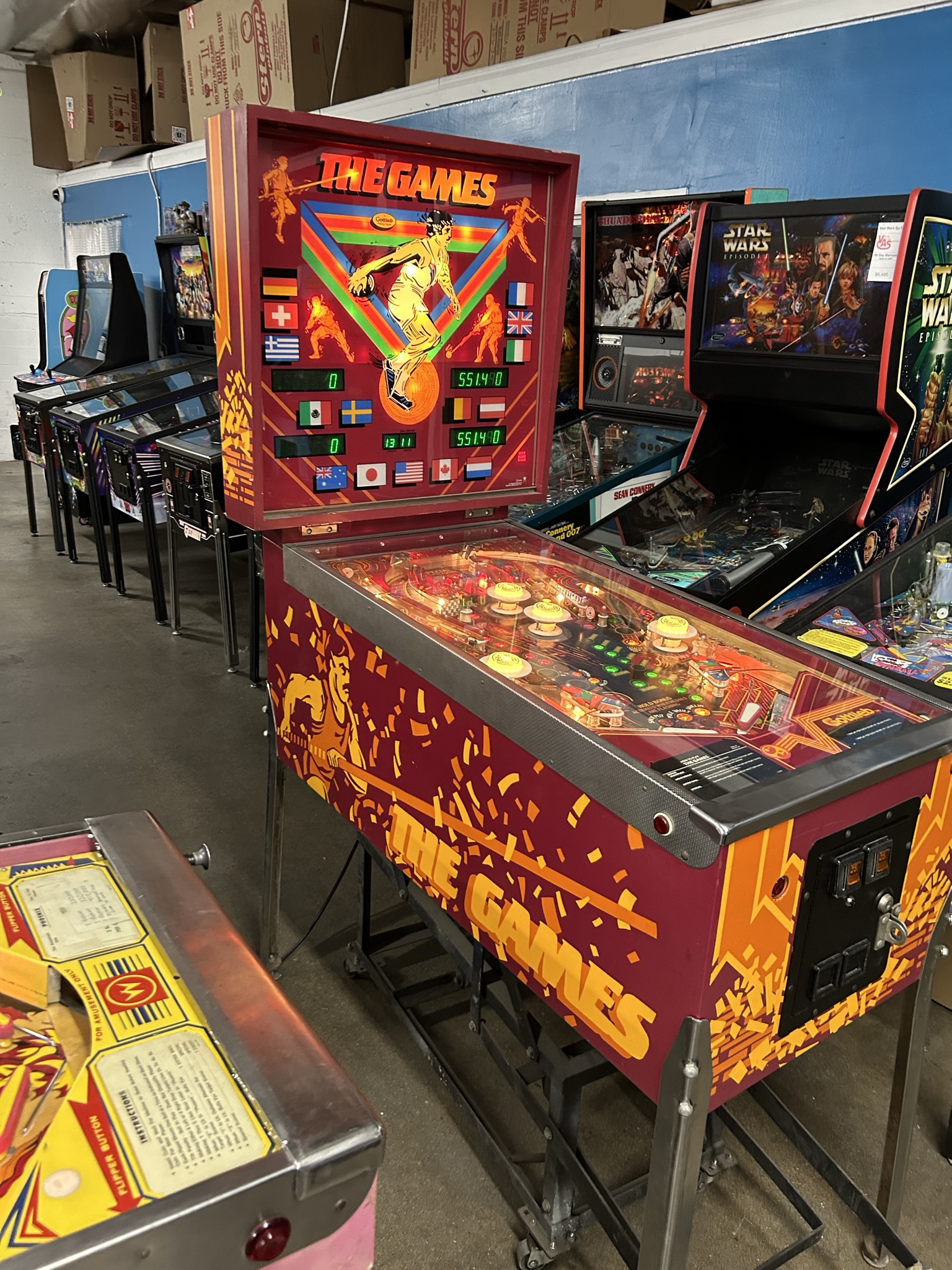 The Games Pinball Machine - Vintage Arcade Superstore