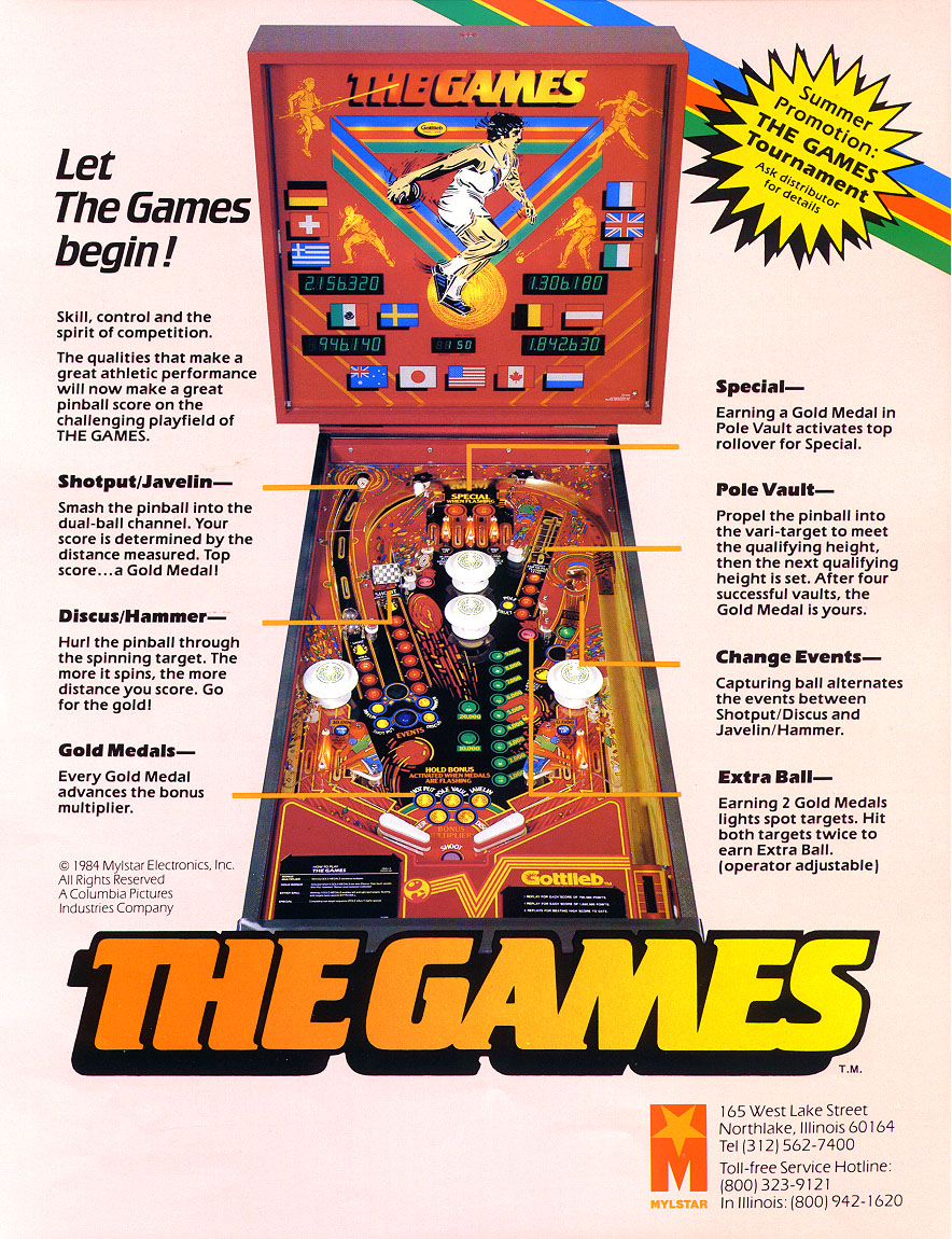 The Games Pinball Machine - Vintage Arcade Superstore