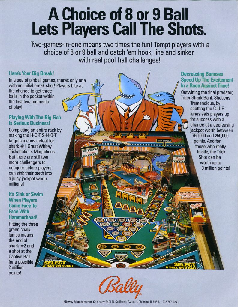 Pool Sharks Pinball Machine For Sale