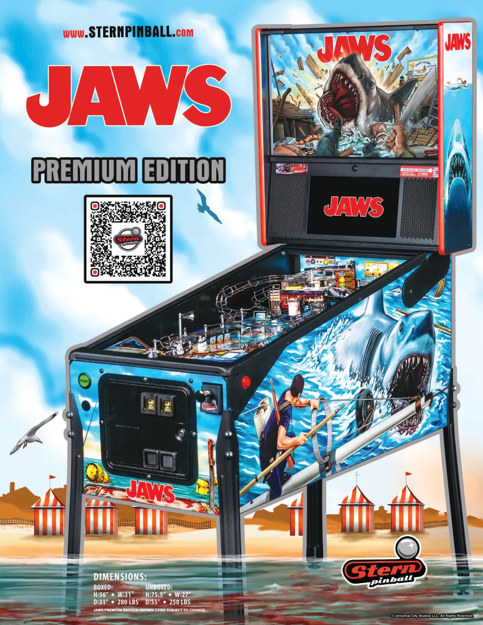 Jaws Premium Edition Pinball For Sale