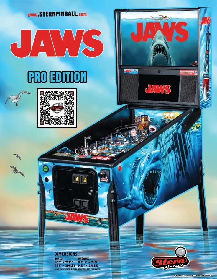 Jaws Pro Edition Pinball For Sale