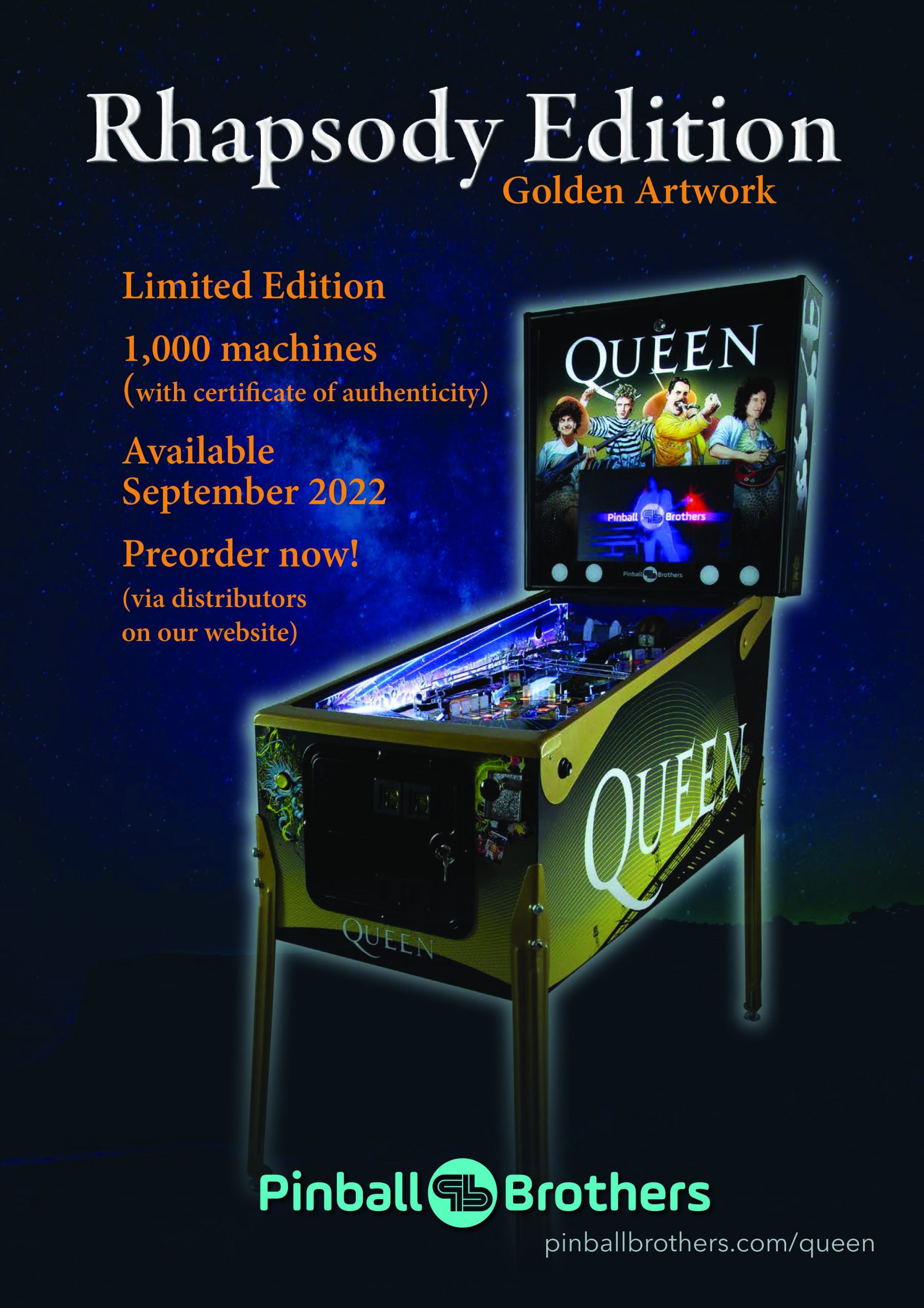 Queen Rhapsody Limited Edition Pinball For Sale