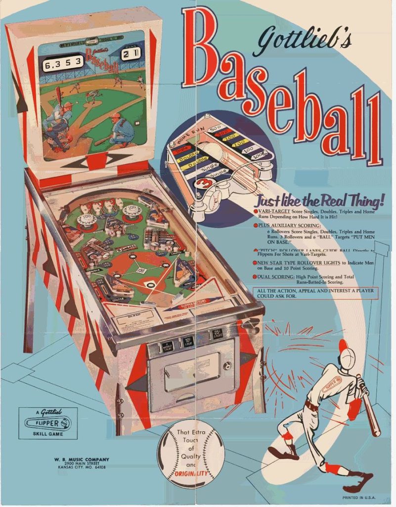 Baseball Pinball Machine For Sale