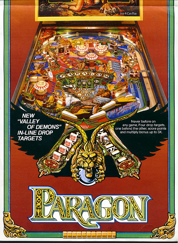 Paragon Pinball Machine For Sale