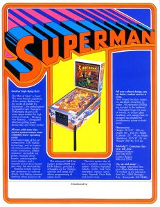 Superman Pinball Machine For Sale