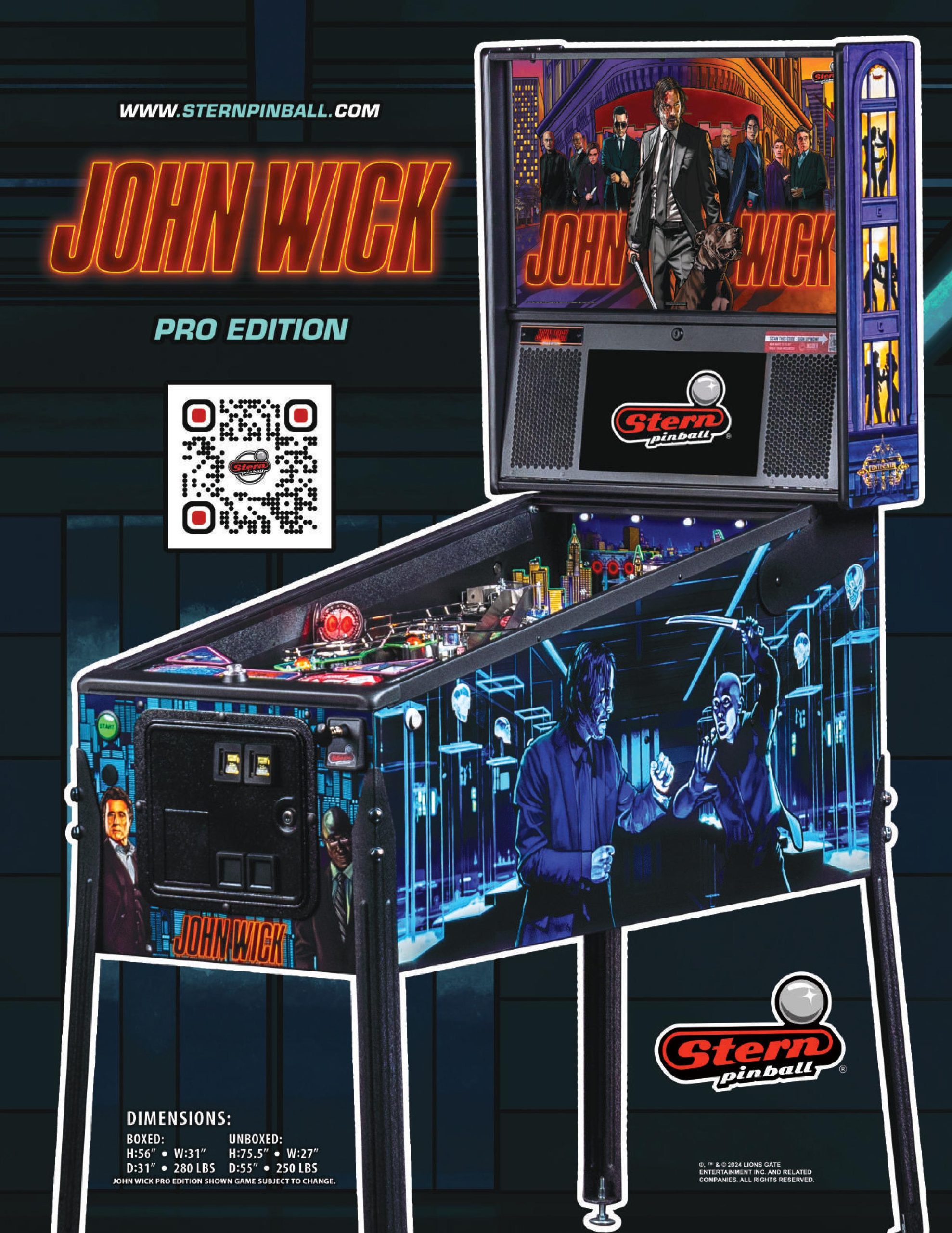 John Wick Pro Edition Pinball For Sale