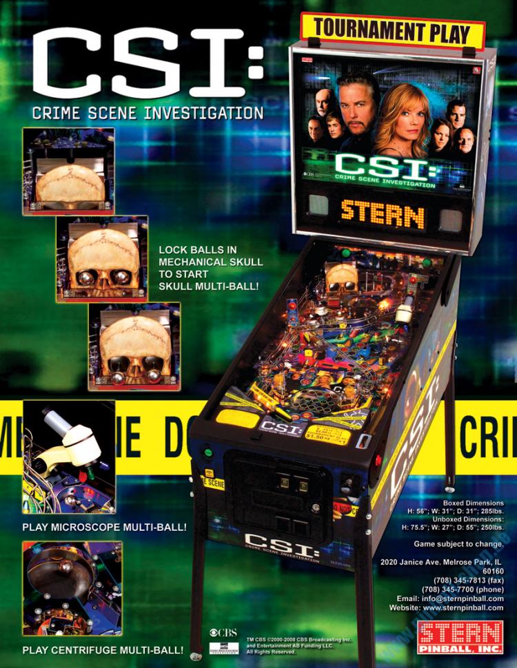 CSI Pinball For Sale