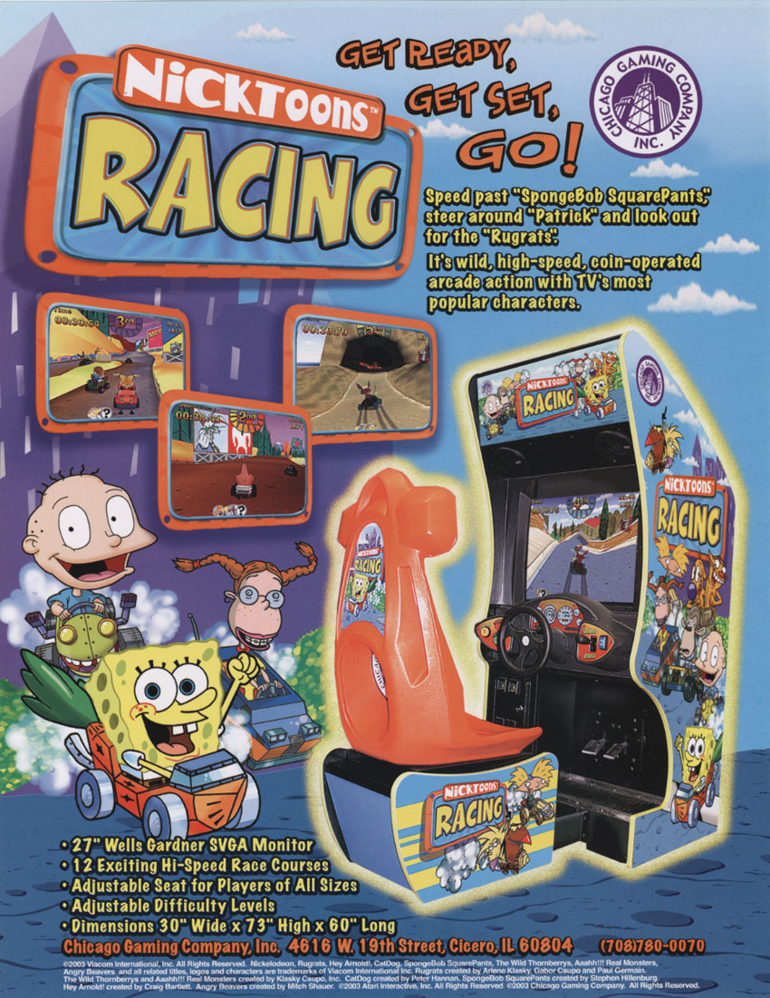 Nicktoons Racing Heat Arcade Game For Sale