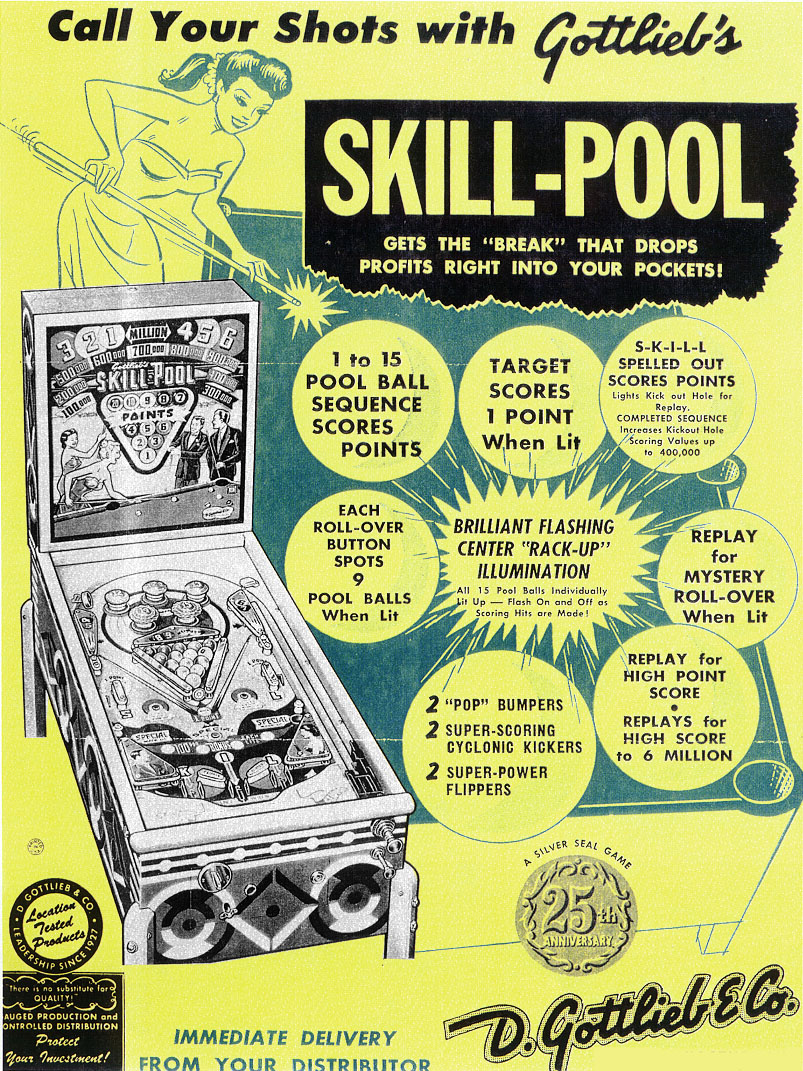 Skill Pool Pinball For Sale